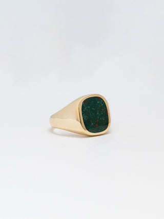 Mens Bloodstone Signet Ring, Silver and 12k Gold – Blœdstone